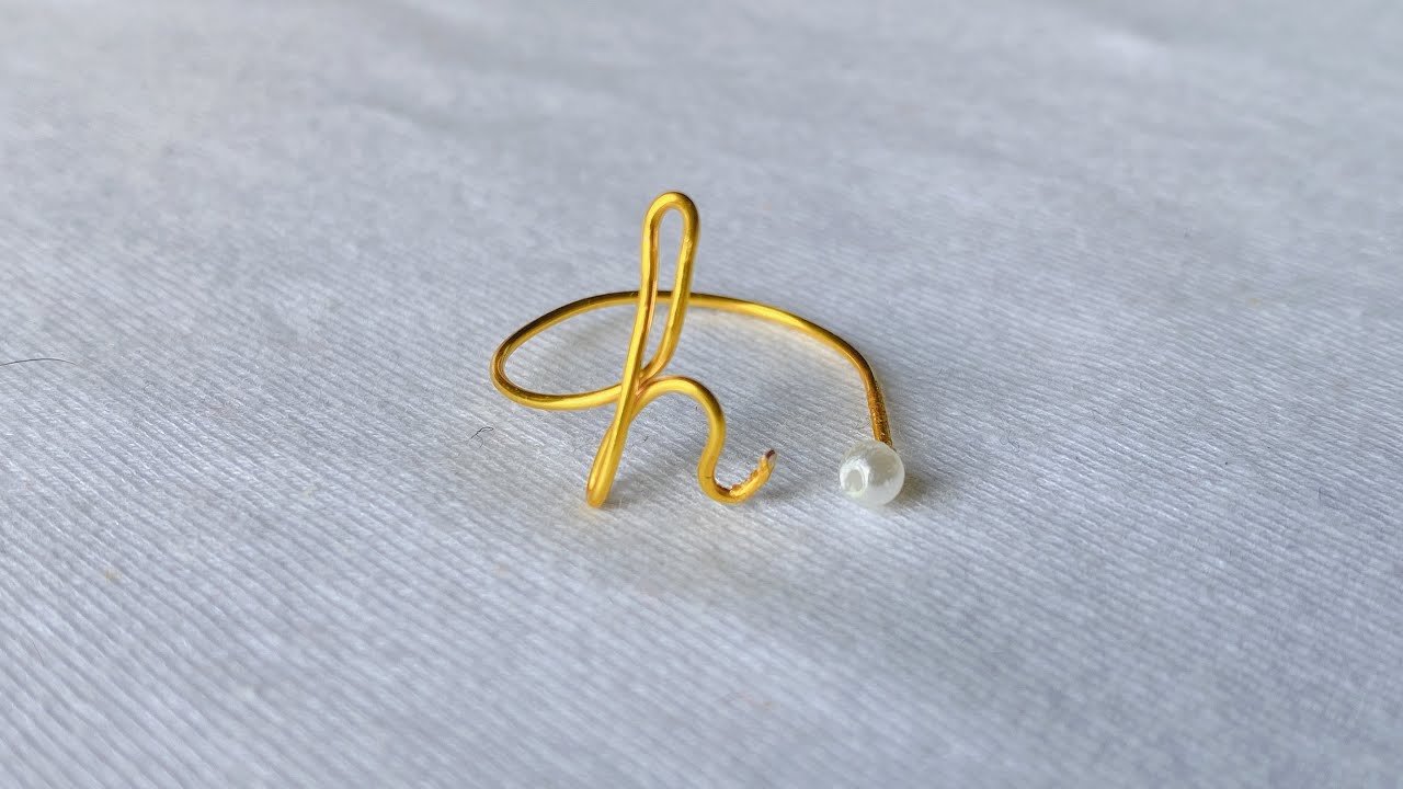How to make ring /making simple wire alphabet ring/wire initial h ring /wire wrapped jewelry ...