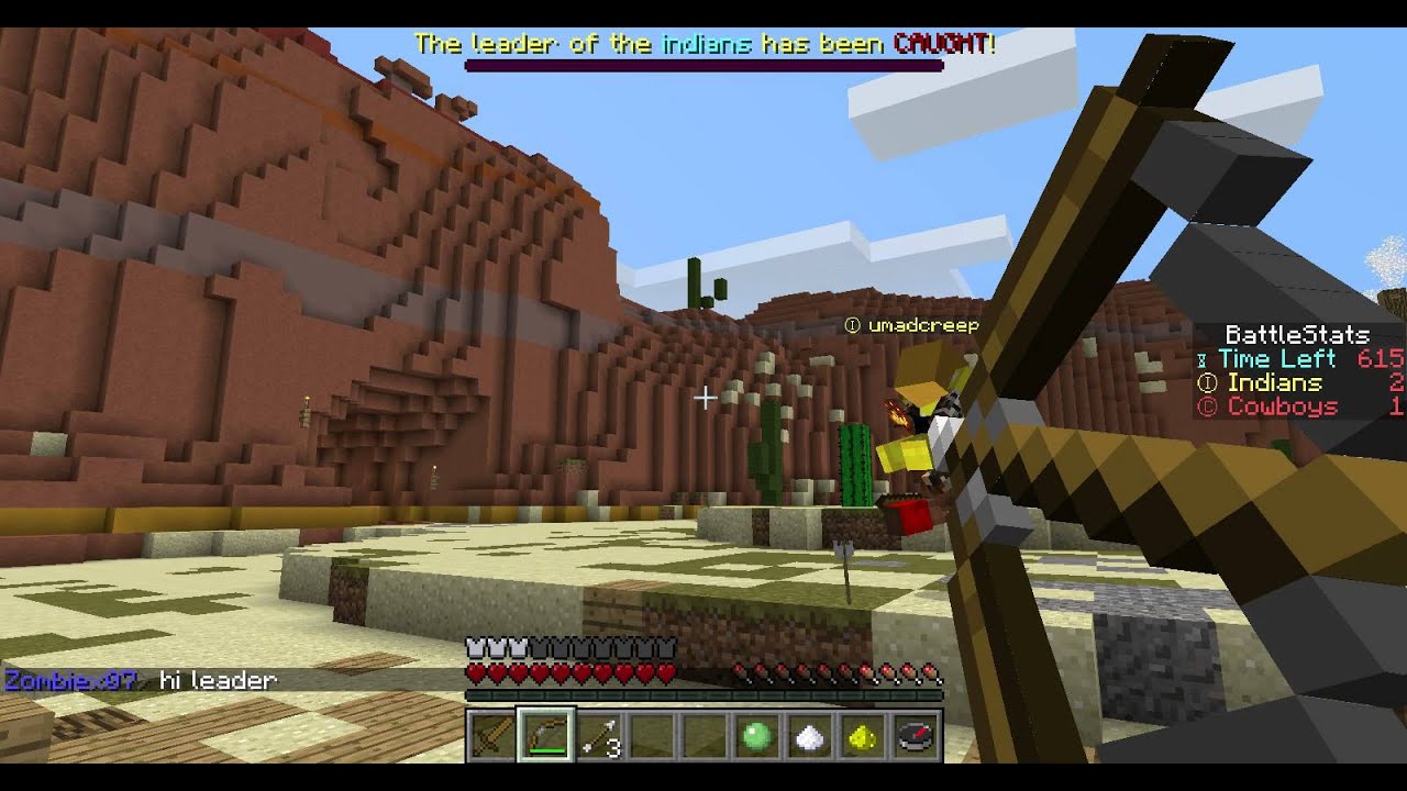 Minecraft Multiplayer - "Cowboys VS Indians on the Hive Server." - YouTube