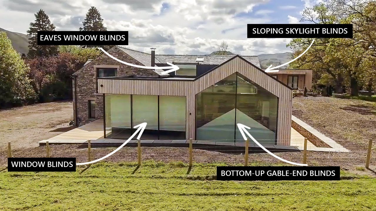 Modern House with Hidden Blinds in Shaped Window, Eaves Window and ...