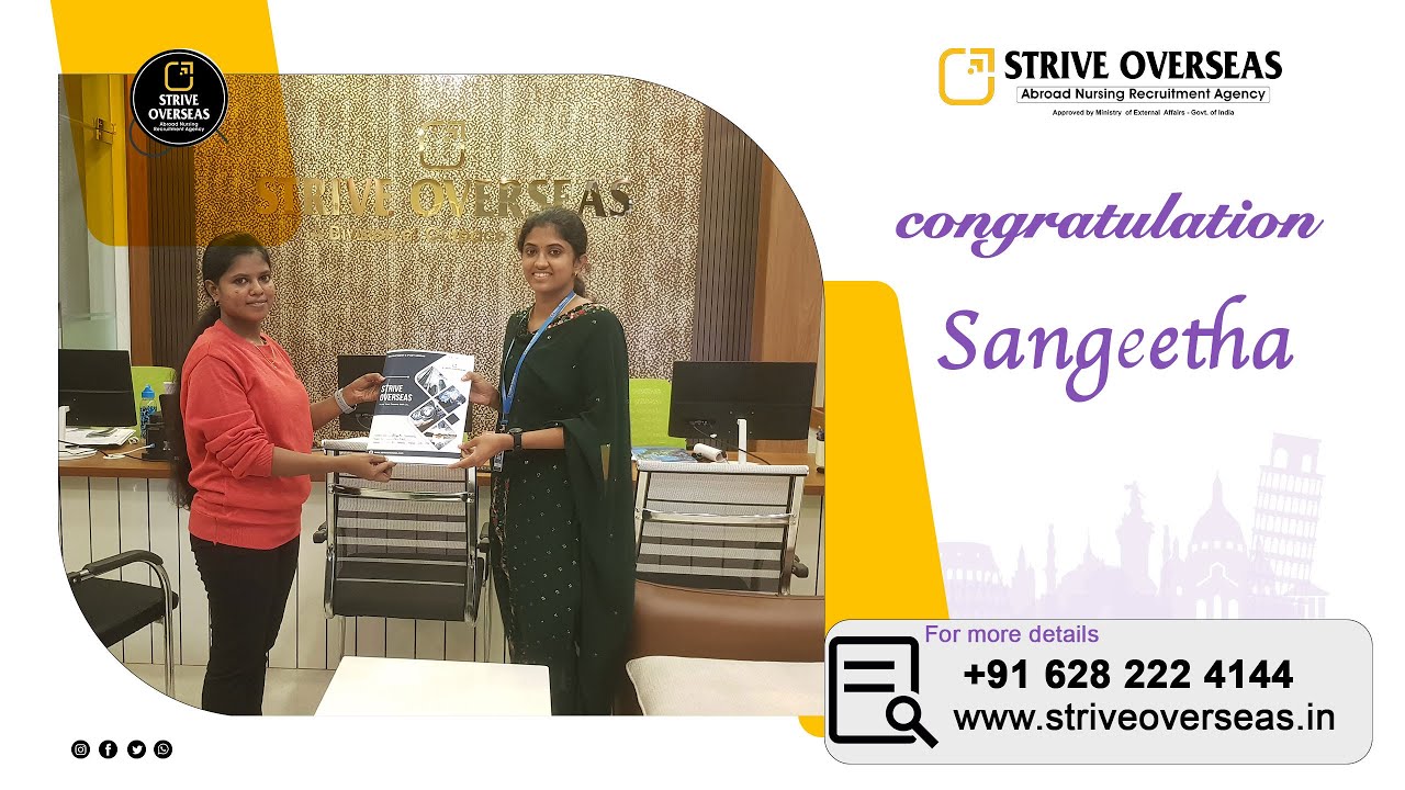 Congratulations Sangeetha on Your New Nursing Job in Saudi Arabia! | Strive Overseas Consultancy ...