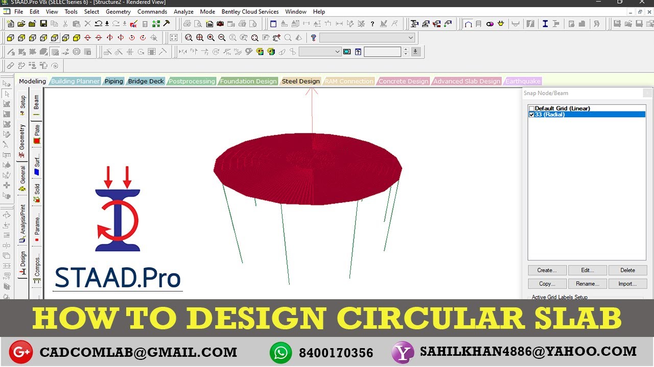 STAAD PRO CIRCULAR SLAB - YouTube