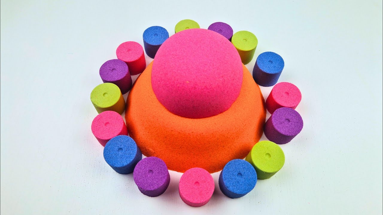Very nice Kinetic Sand Rainbow Cake ASMR Cutting 43 - YouTube