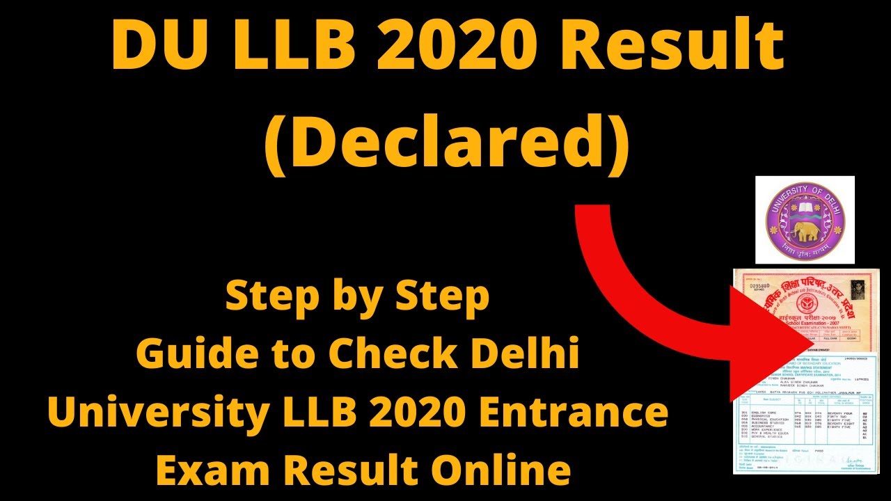 DU LLB 2020 Result (Declared) - How to Check Delhi University LLB 2020 ...