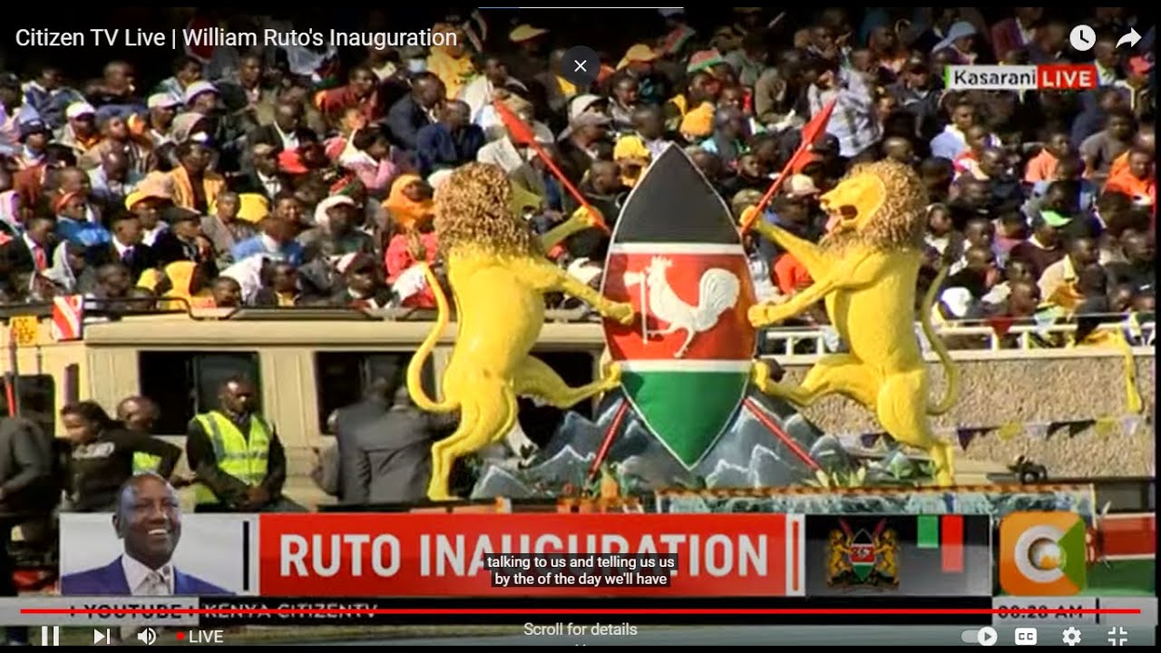 Ruto Swearing-in Live now - YouTube