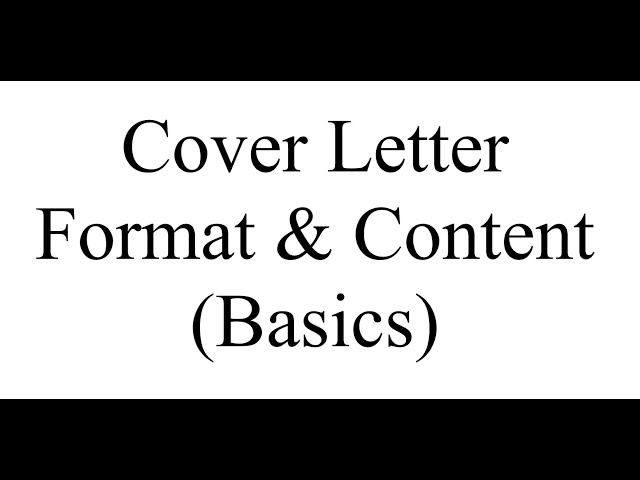 Correct Font Size For Cover Letter - Infoupdate.org