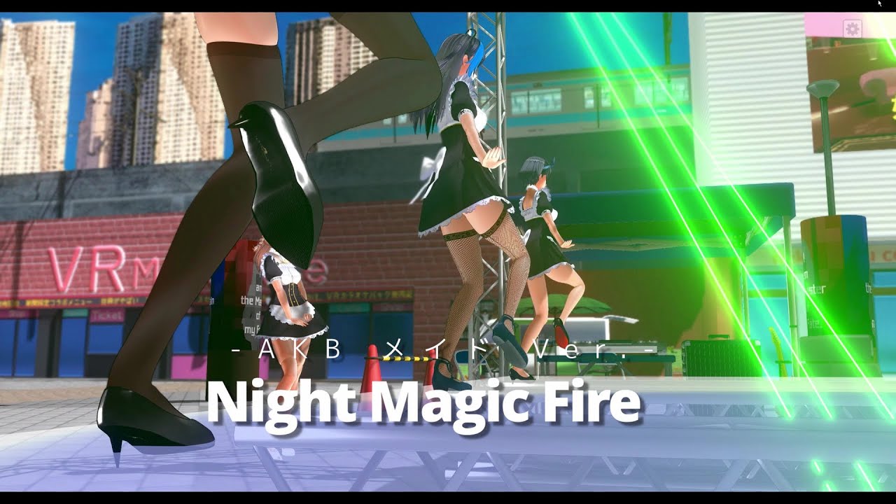【COM3D2】アキバ・ミニスカ・メイドVer.『Night Magic Fire』 - YouTube