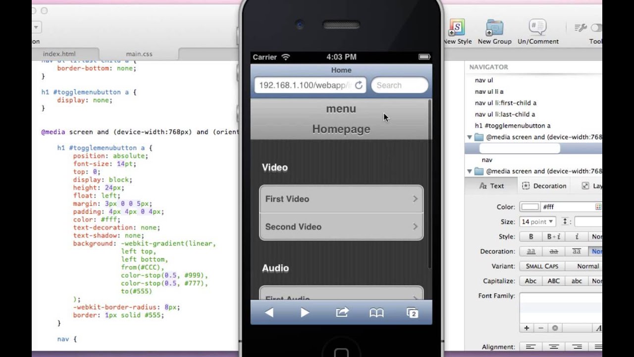 Web app development 6 - Toggle menu button - YouTube
