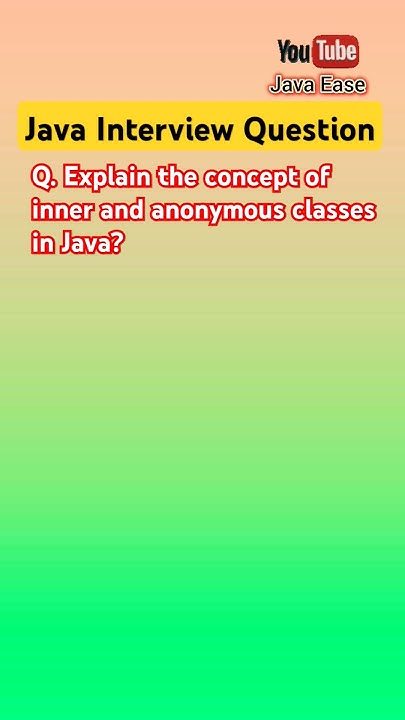 Java Interview Question Inner And Annonymous Classes In Java Java Springboot Shorts 9992