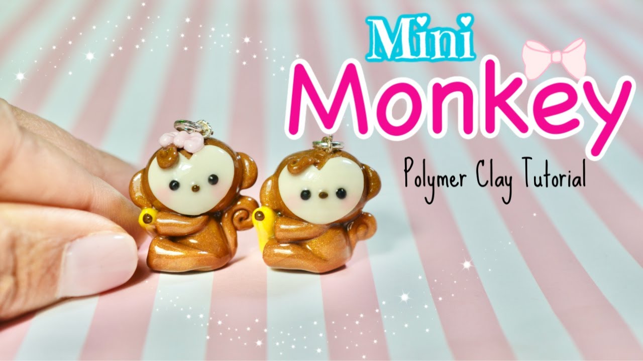 Easy Mini Monkey Kawaii / Polymer Clay Tutorial - YouTube