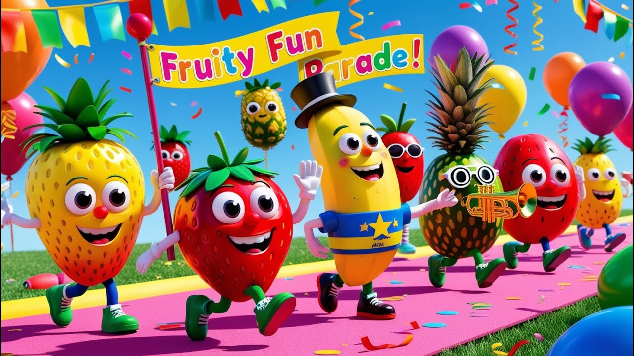 Fruity Fun Parade Song for Kids | Learn Fruits with Fun & Music ...