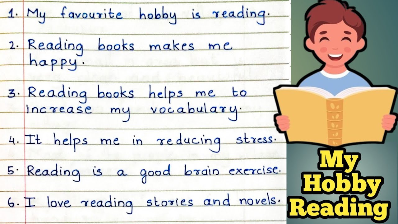 10 lines on My Hobby -Reading - YouTube