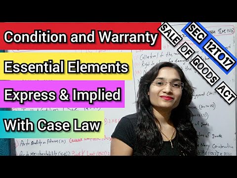 Condition and warranty in law of sale of goods/Conditions and # ...