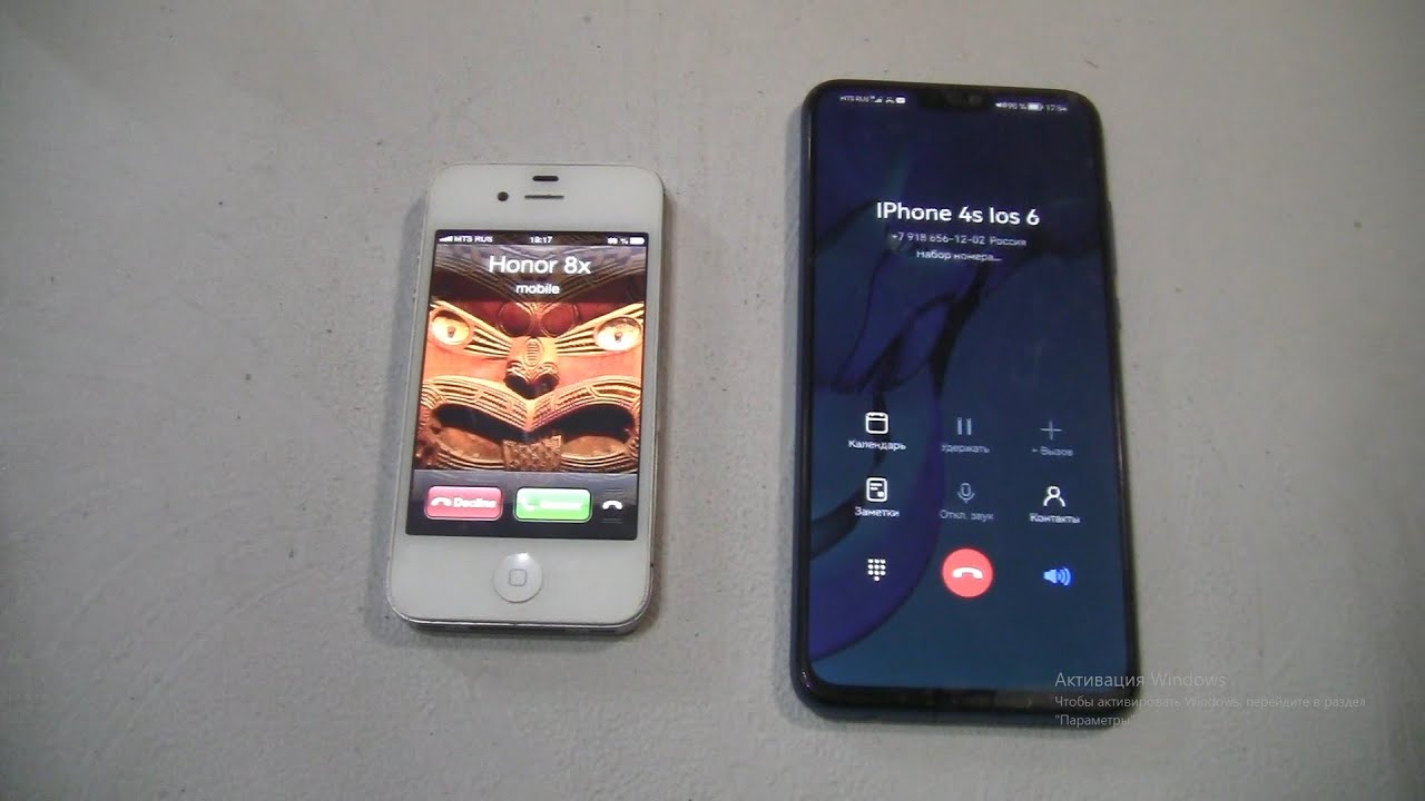 Incoming call&Outgoing call at the Same time Iphone 4s ios 6 +HONOR 8X ...