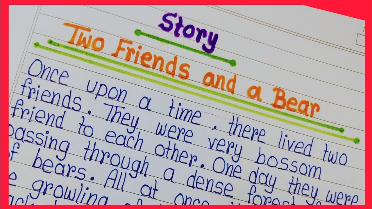 Short Story about Two Friends and A Bear/English Story /#story - YouTube