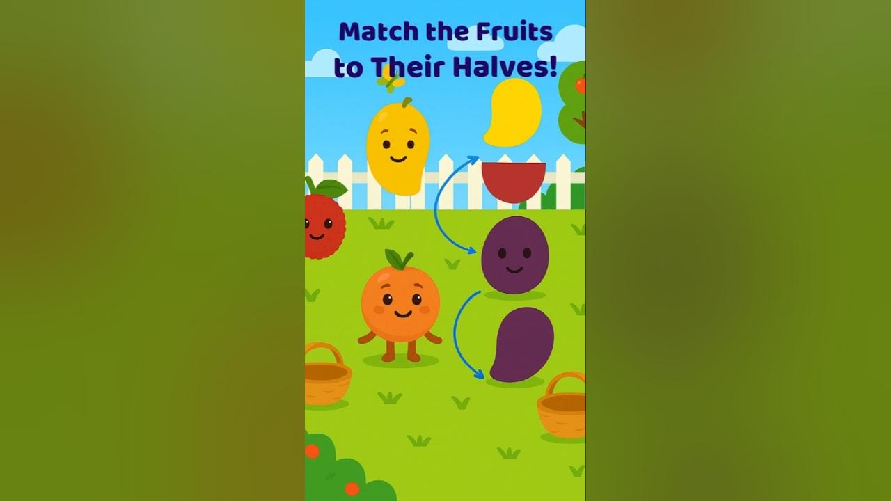 🍎 Match the Fruits! | Find the Other Half | Fun Learning Video for Kids ...