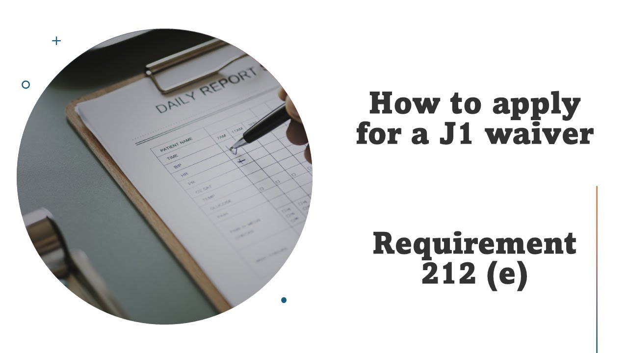 How to apply for a J1 Visa waiver - YouTube
