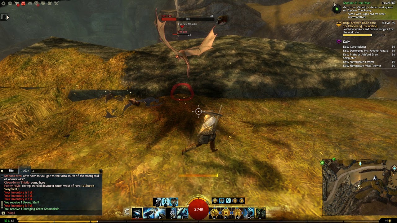 Killing a few Cliff Bats in Guild Wars 2 - YouTube