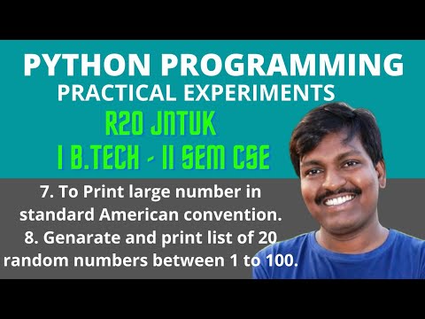 Python Programming Lab | 7.Insert commas into large number | 8.Genarate ...