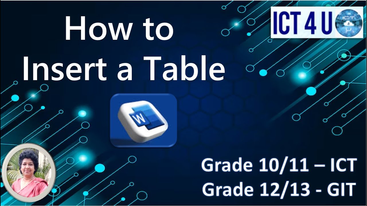 How to Insert a Table using Word - ICT 4 U - YouTube