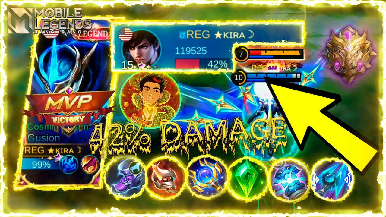 LEGENDARY BLADE ELEMENT 42% DAMAGE | GUSION COSMIC GLEAM 25 2 7 MVP ...