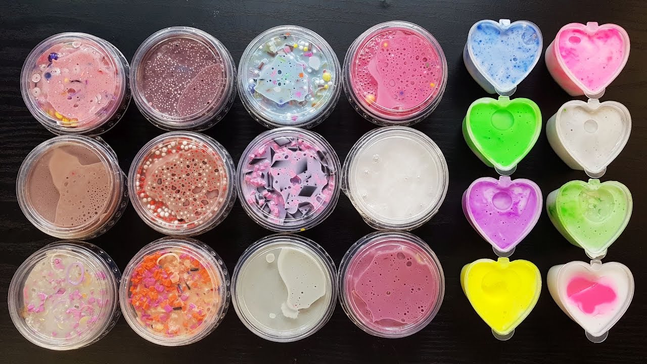 OLD Slime Mixing with Colored Glue - Slime Smoothie - YouTube
