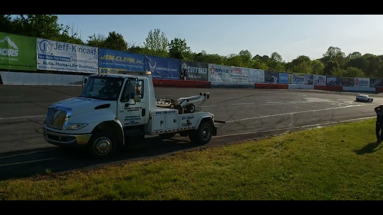 Cars Tour Pro Late Model gets stuck in mud at Hickory Motor Speedway ...