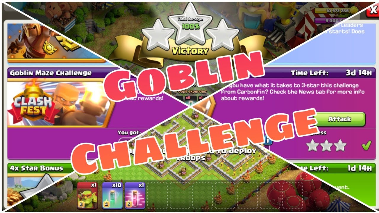 Easily get 3 stars | Goblin Maze Challenge | Clash Of Clans - YouTube