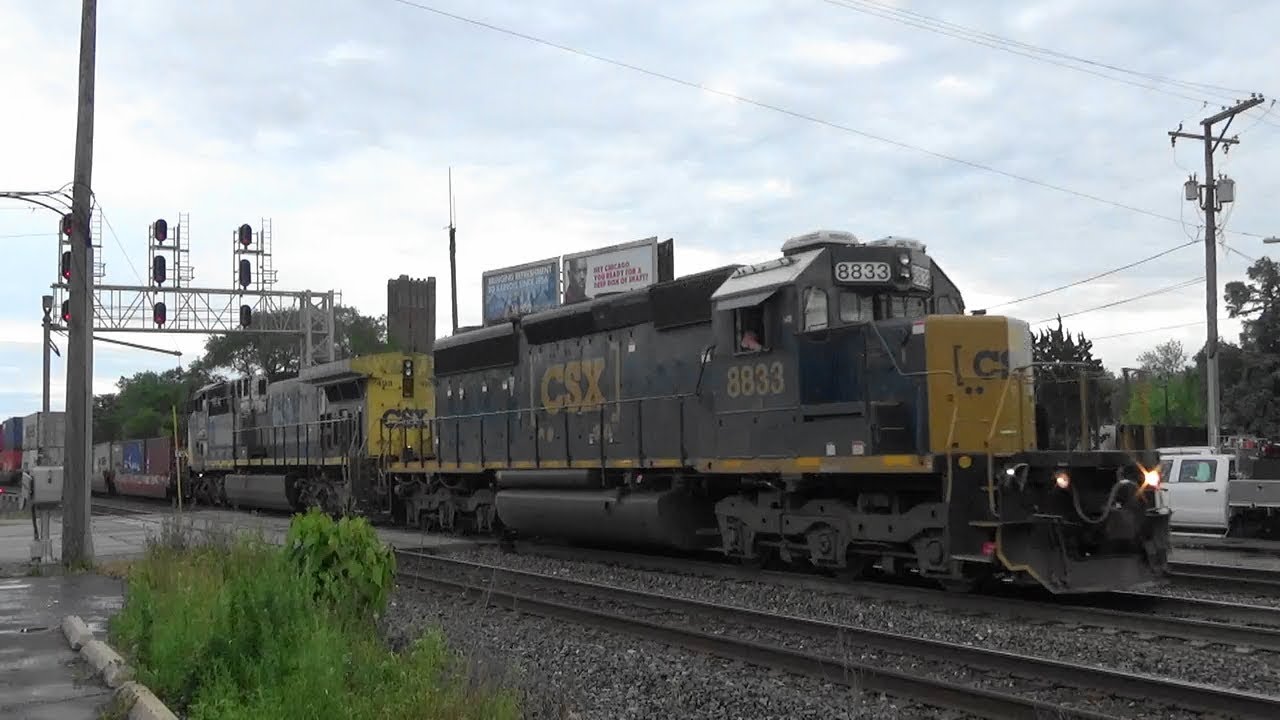 CSX 8833 West, Q163 - Blue Island, IL - 6/23/2019 - YouTube
