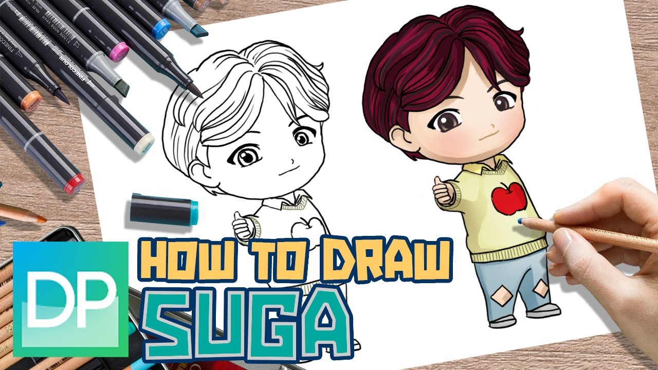 [DRAWPEDIA] HOW TO DRAW SUGA FROM BTS OFFICIAL FIGURINES - STEP BY STEP ...
