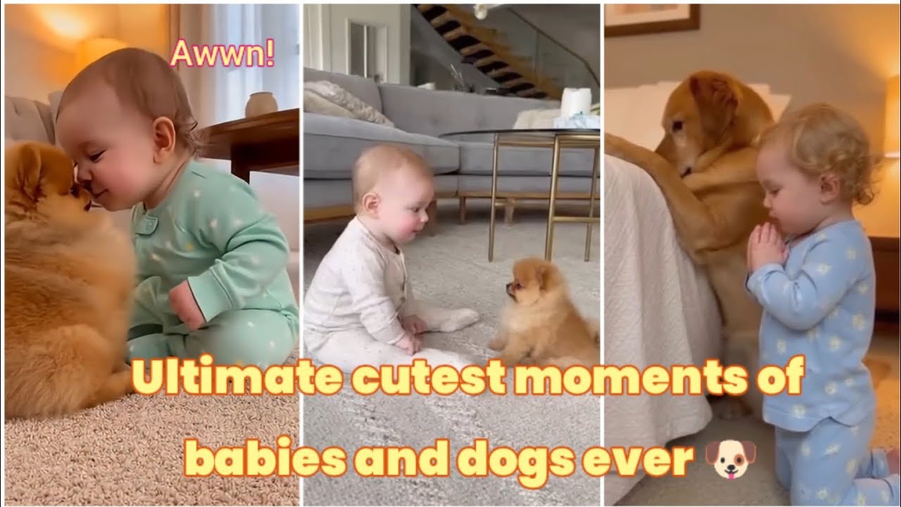 Ultimate cutest moments of babies and dogs ever 🐩🐶 #1million #duet ...