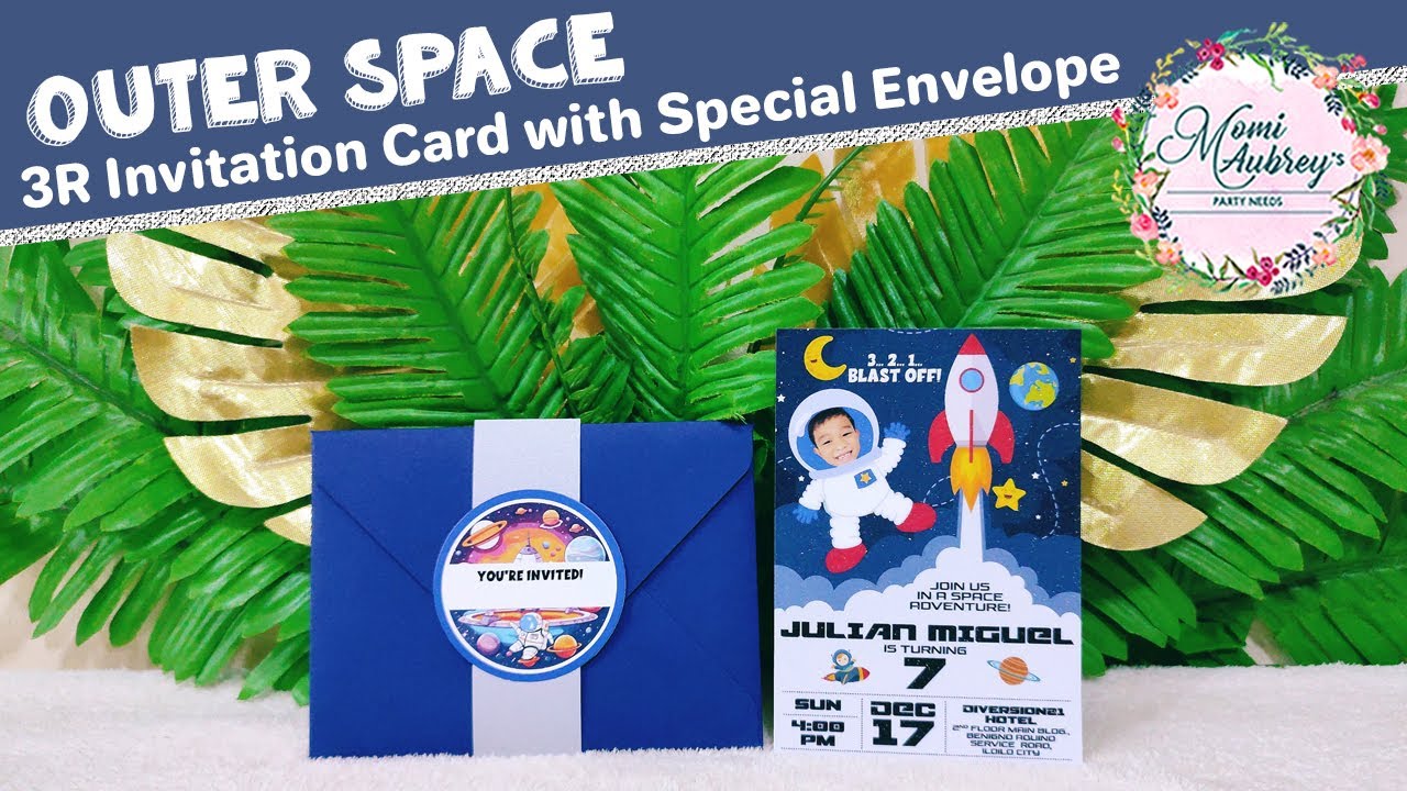 Outer Space / Astronaut / Spaceship 3R Invitation Card with Special ...