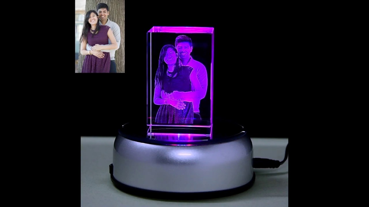 Rectangle Shape Crystal With Rotating Base - YouTube