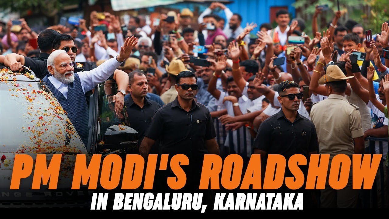 Live : PM Modi's roadshow in Bengaluru, Karnataka - YouTube
