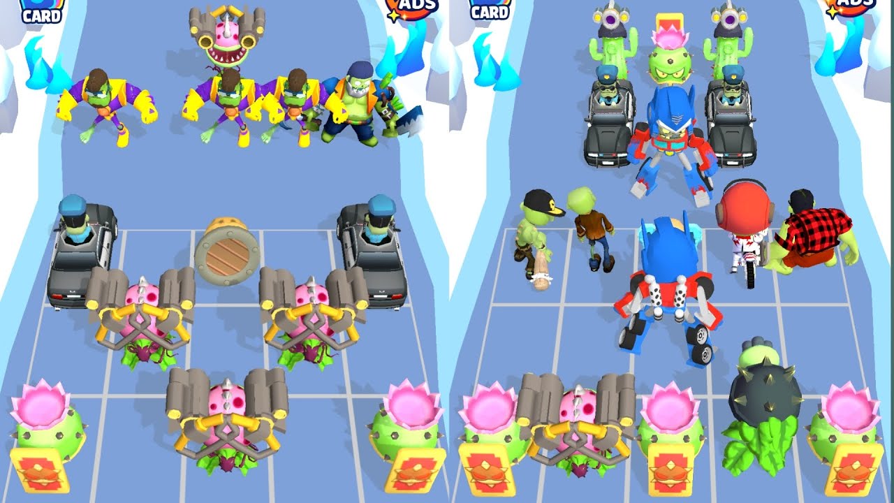 Merge Zombie Monster Plants Vs Robots - Rampage, Epic Battle - YouTube