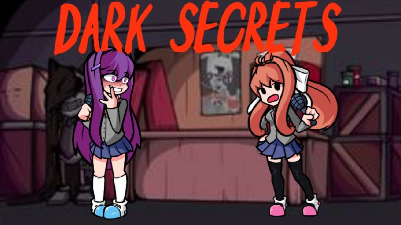 FNF Dark Secrets but Yuri and Monika sings it - YouTube