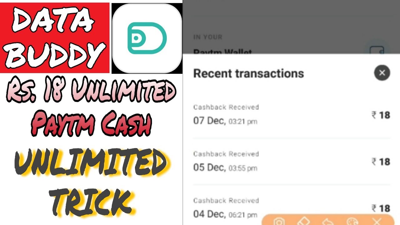 DATABUDDY Unlimited Trick 2019 || Databuddy unlimited refer trick || earn unlimited paytm cash ...