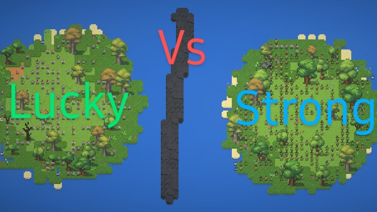 lucky people vs strong people FIGHT (Worldbox) - YouTube