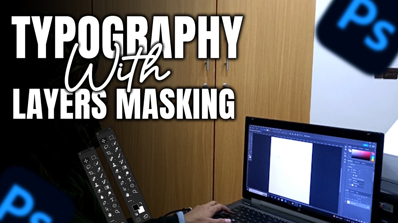 Typography with layers masking in Graphic designing....clipping mask ...