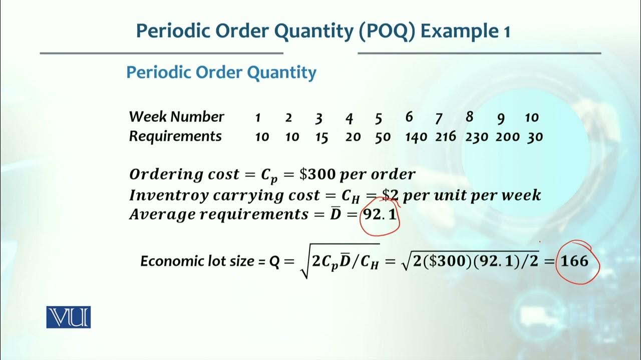 Periodic Order Quantity (POQ) example 1 | Production / Operations management | MGT713_Topic180 ...