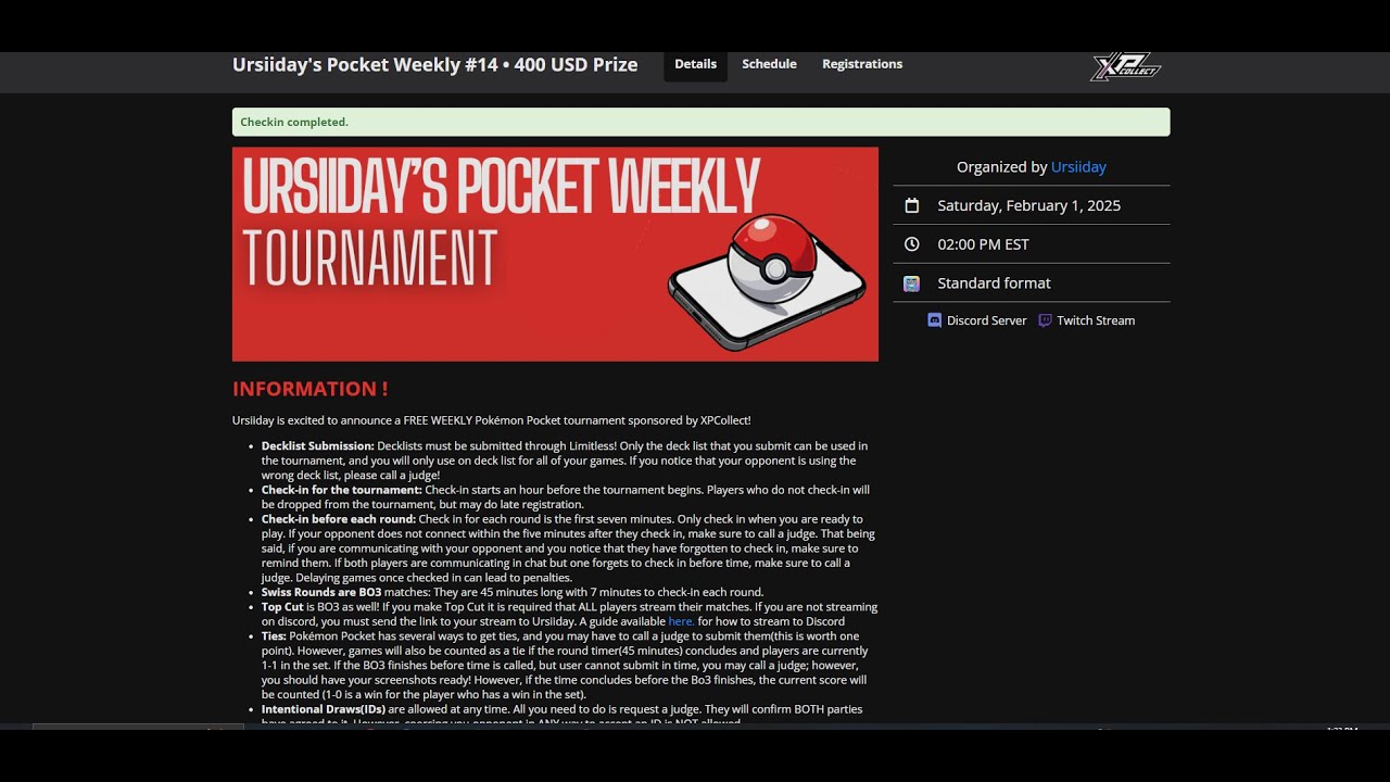 (7-3 LUXRAY FINISH) URSIIDAY'S PTCGP TOUR 2/2/25 - YouTube