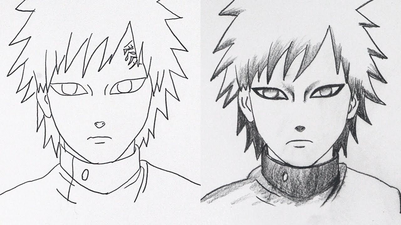 Easy Anime Drawing || how to draw Gaara from Naruto step by step ...