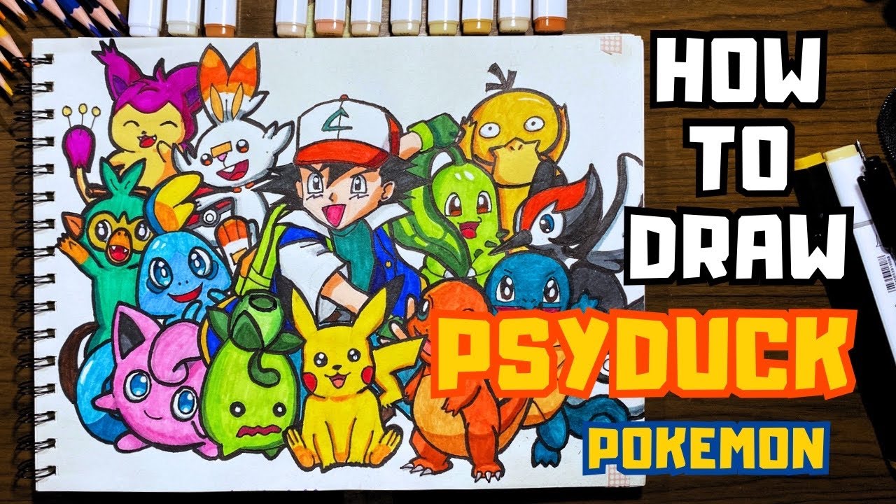 Drawing Pokemon Part13 | How to Draw Psyduck Pokemon Step by Step ...