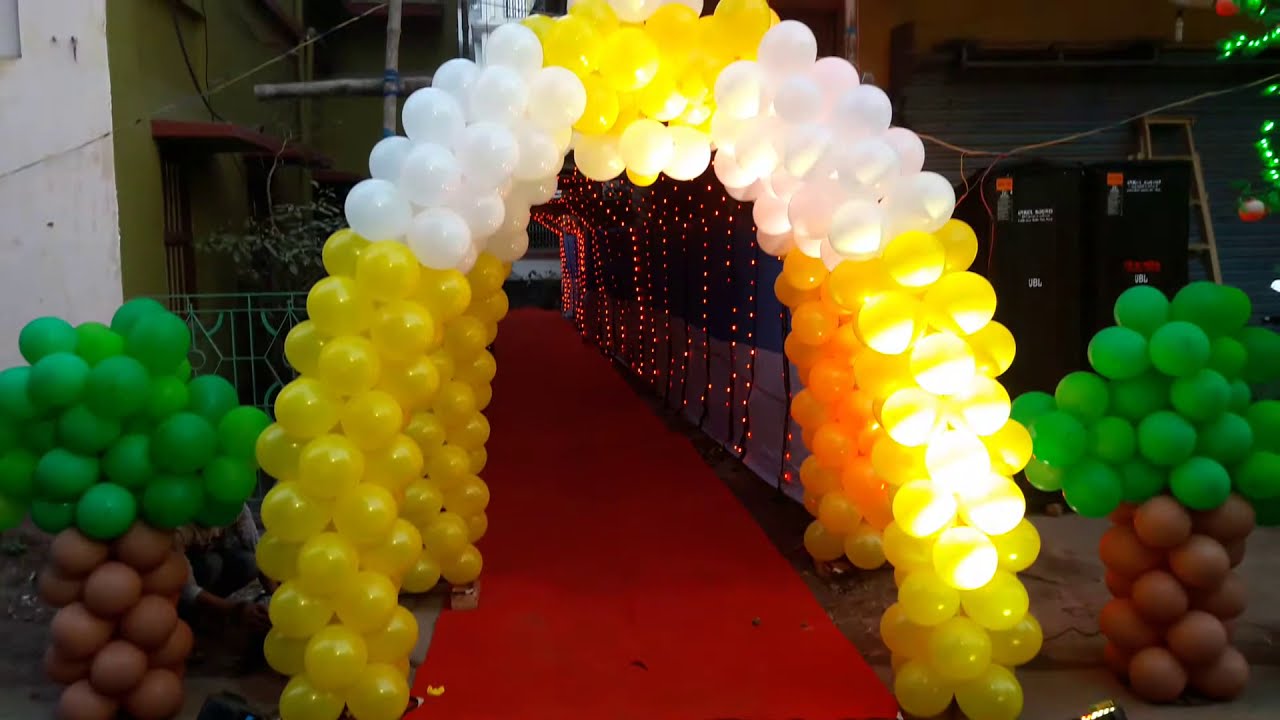 Baloons Gate DEcoration | Tutul Art Gallery -| - 9932 225 707 - YouTube