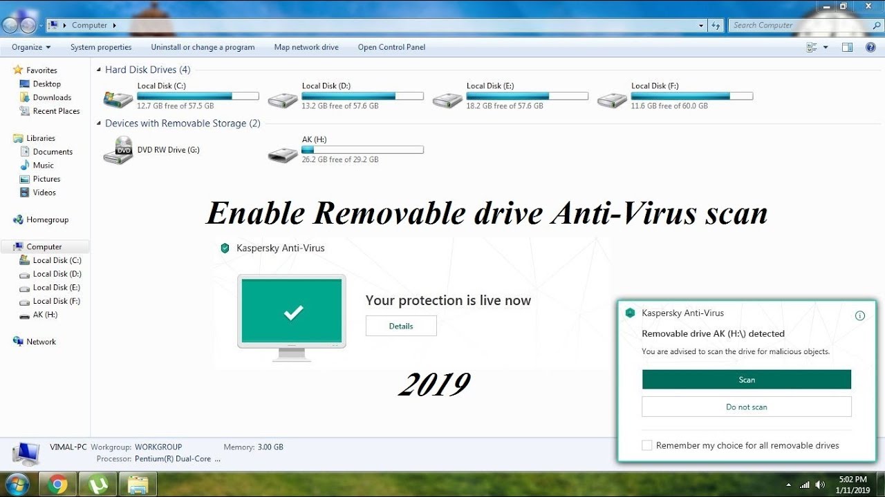 Removable disk scan pop-up/Alert not showing in Kaspersky Anti-Virus ...