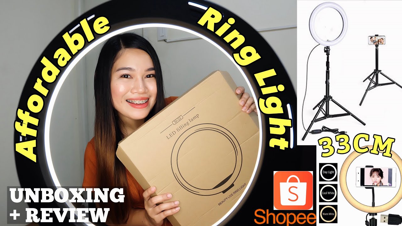 AFFORDABLE RING LIGHT (33cm) W/ TRIPOD from Shopee | Unboxing + Honest ...