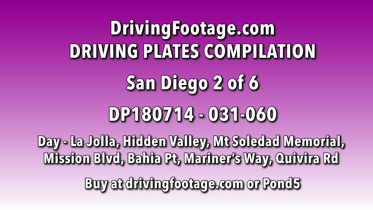 San Diego Driving Plates Compilation 2 of 6 DP180714 - YouTube