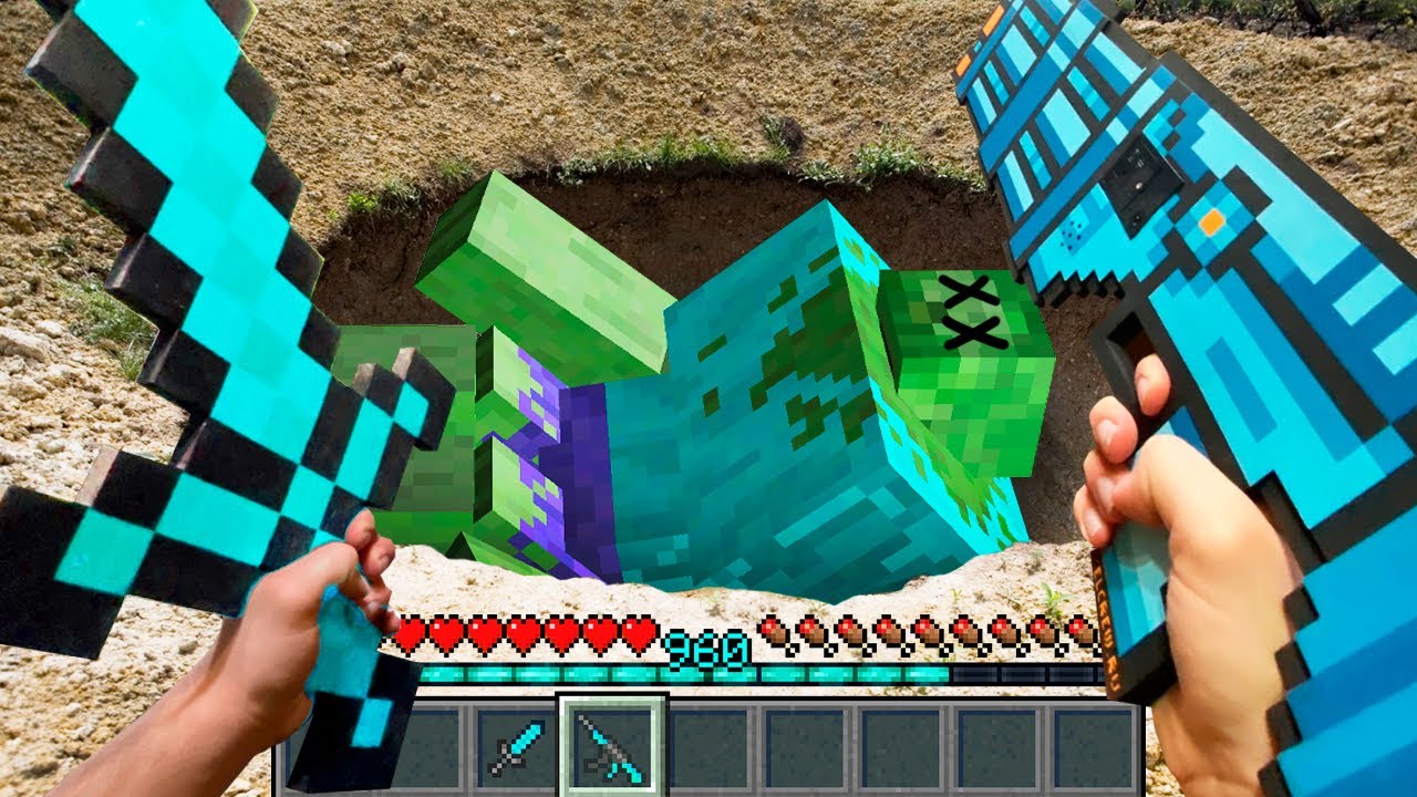 Minecraft in Real Life ~ GIANT ZOMBIE MUTANT in GRAVE Realistic ...