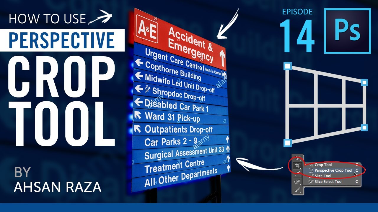 How to use Perspective Crop Tool in Adobe Photoshop - Episode 14 by ...