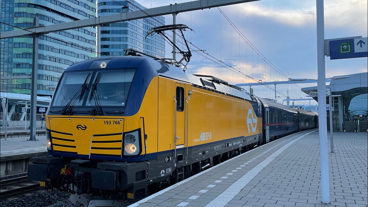 NS Vectron & ÖBB Nightjet @ Arnhem Centraal (NL) ️ Departure / Vertrek ...