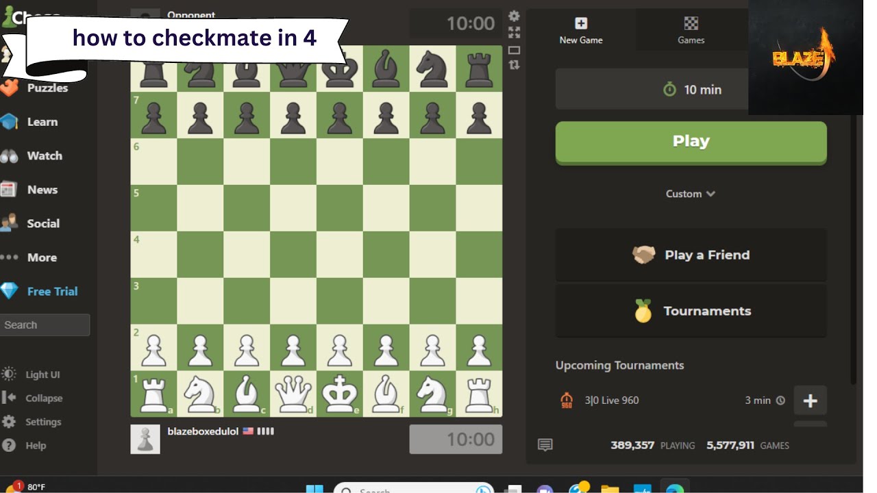How To Checkmate Your Opponent In 4 Moves Youtube